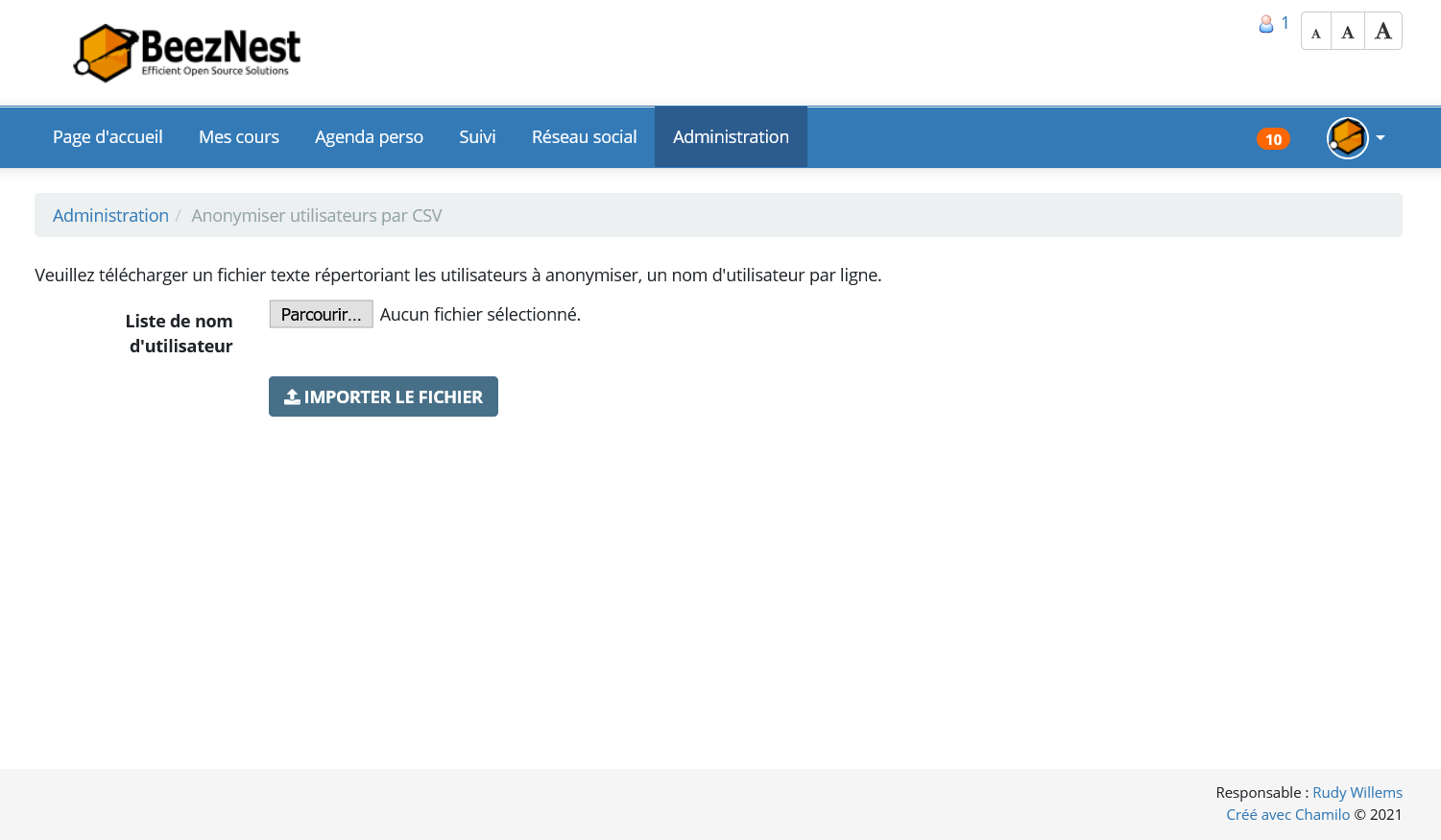 Chamilo : Comment faciliter l’anonymisation en masse ? | BeezNest